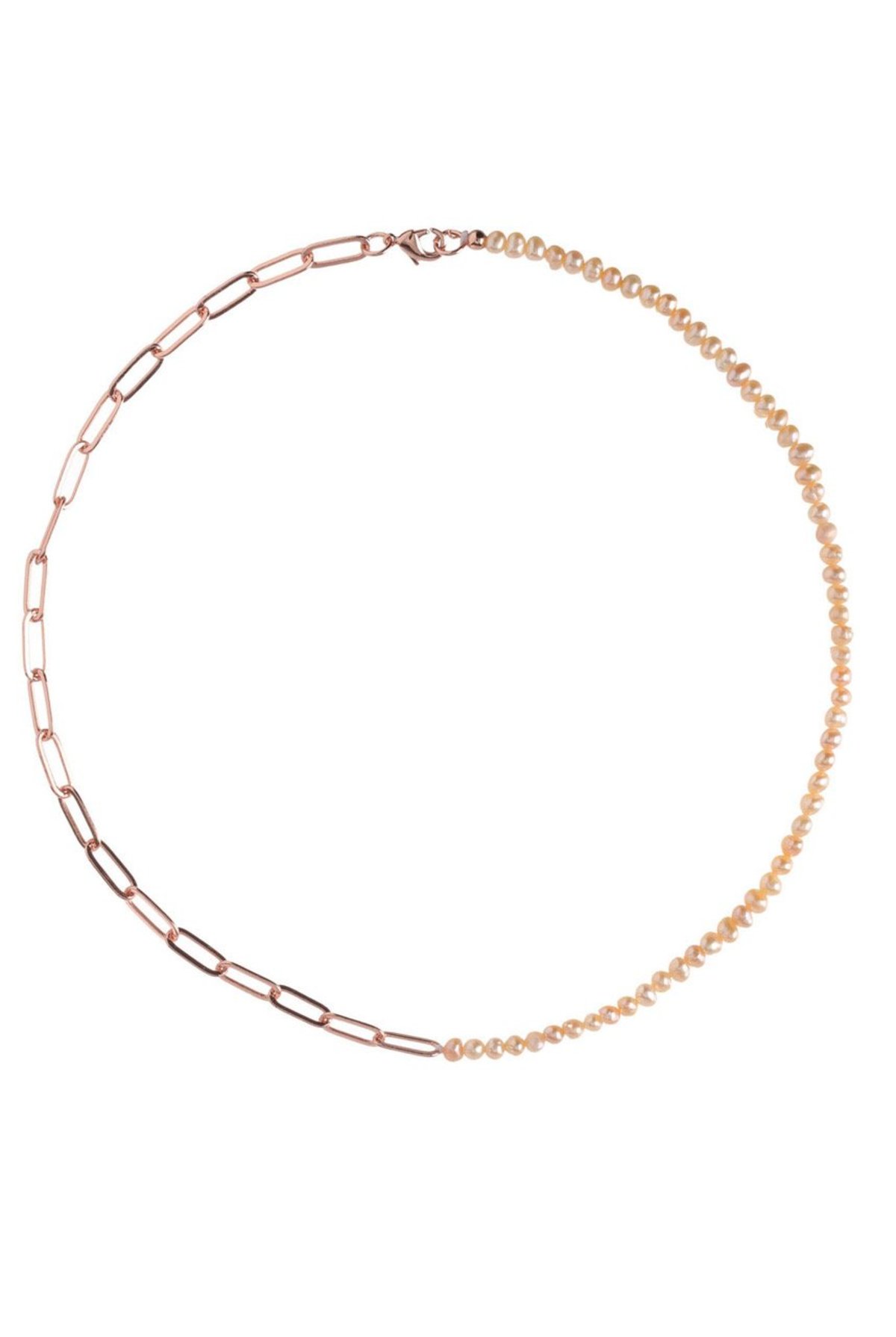 Talis Chains Freshwater Twist Chain Choker - Pink Pearl/Rose Gold ...