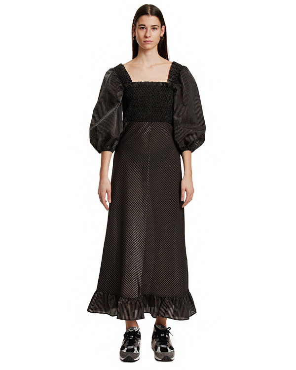 GANNI Check Maxi Dress - Black | Garmentory