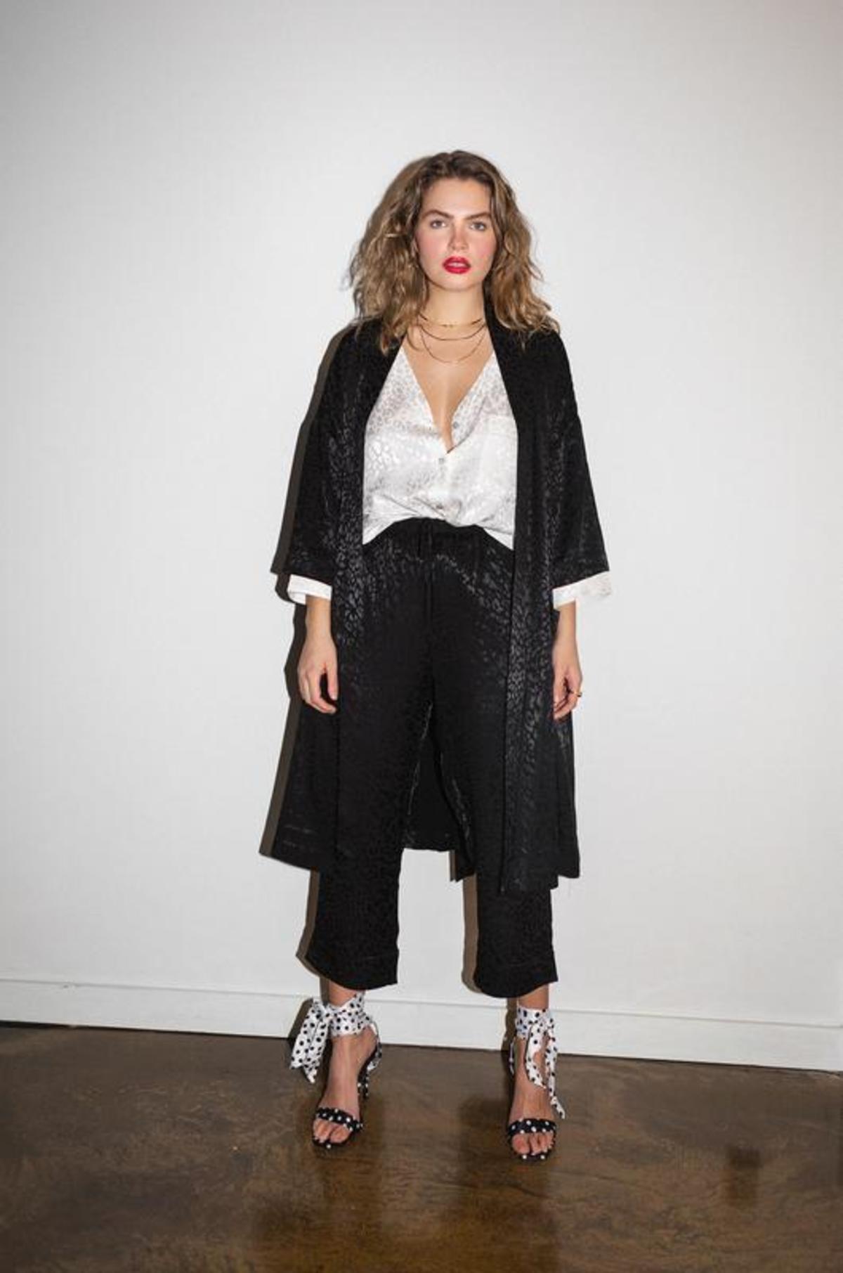 Soft Focus classic robe - black leopard | Garmentory