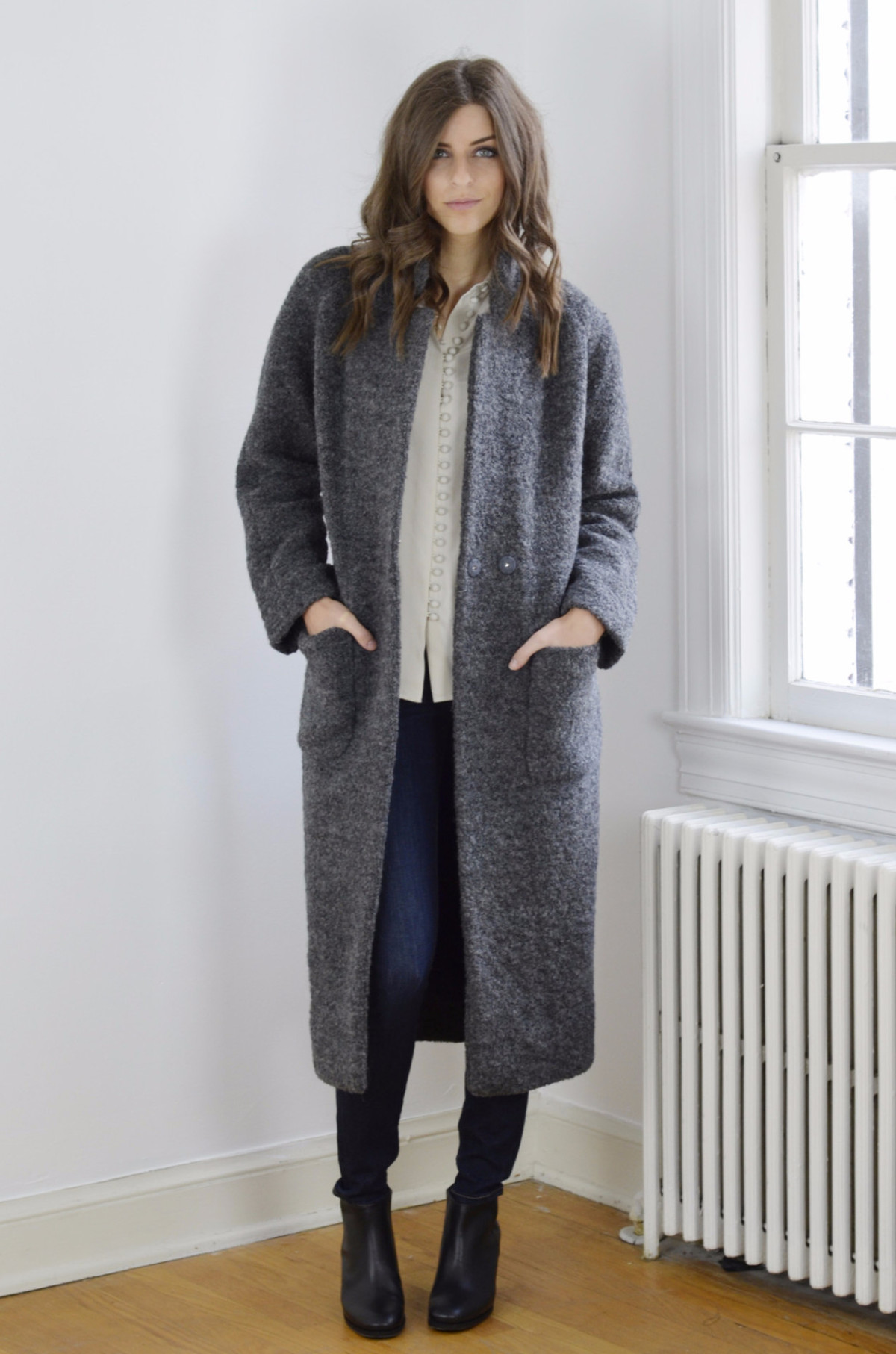 Ganni Fenn Coat Smoked Pearl | Garmentory