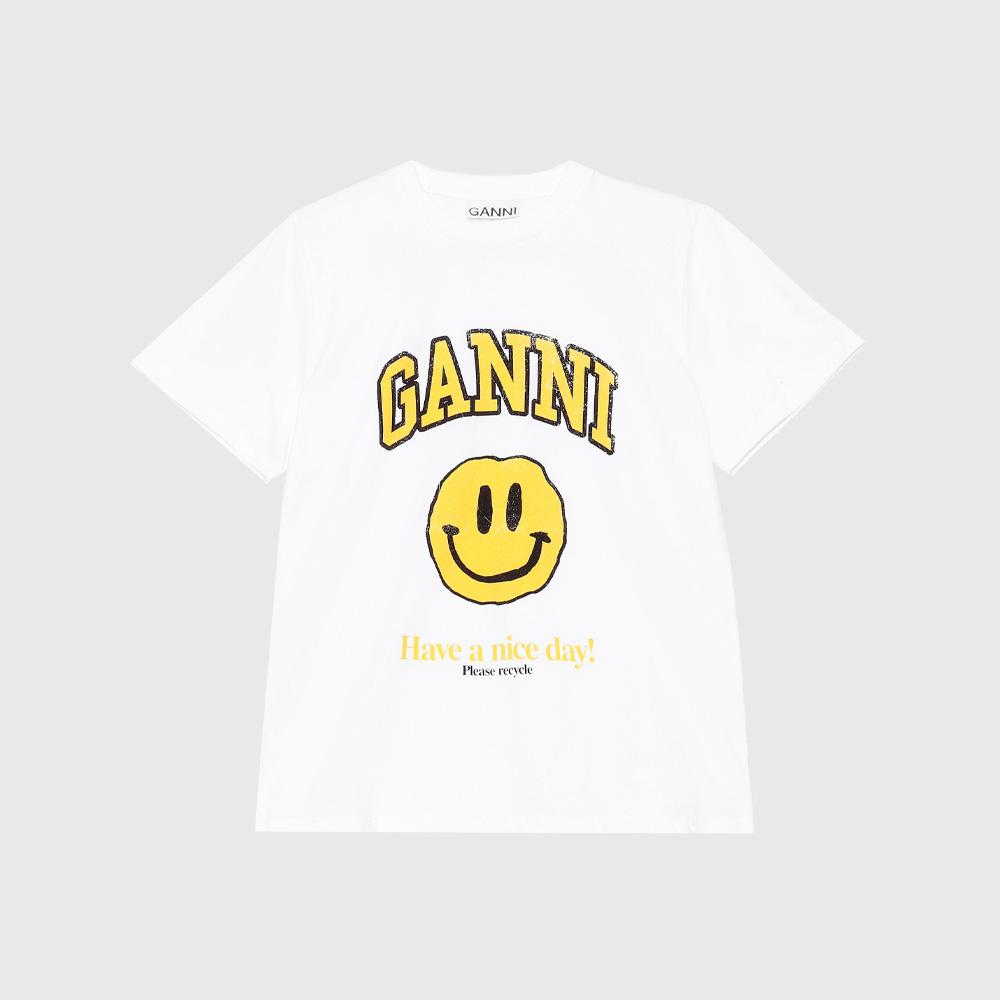 Ganni Organic Cotton Smiley Tee | Garmentory