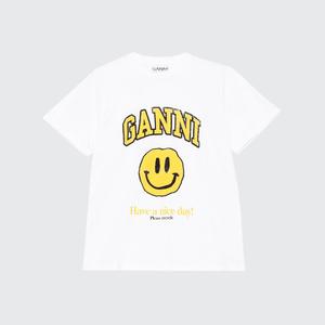 Ganni Organic Cotton Smiley Tee | Garmentory