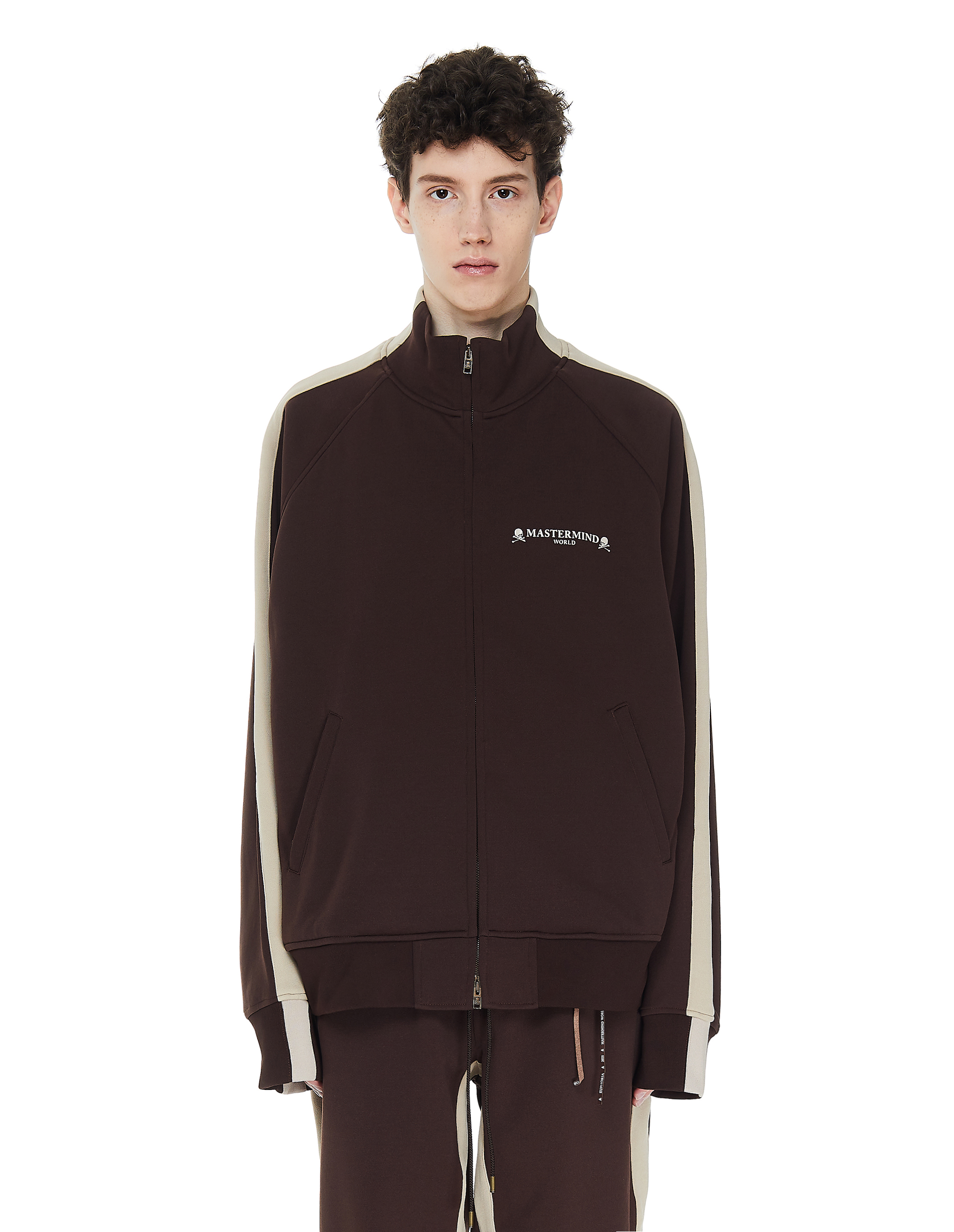 Mastermind WORLD Brown Logo Track Jacket | Garmentory