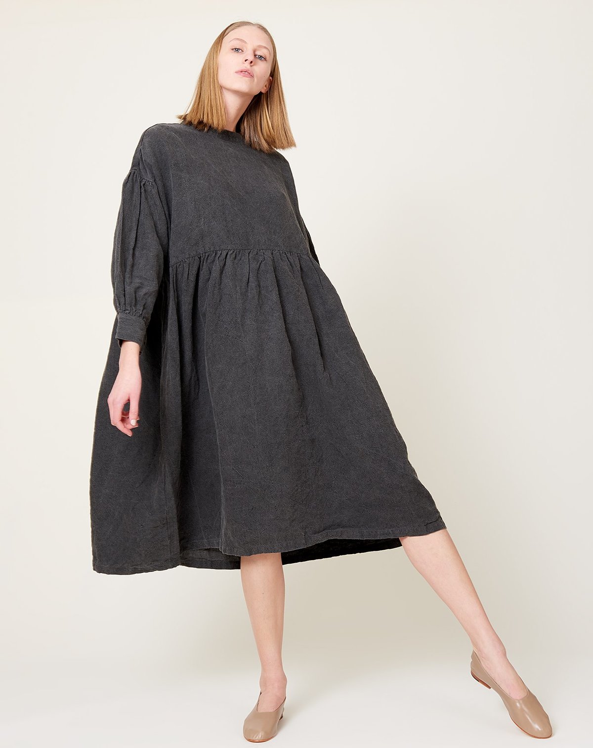 ICHI ANTIQUITES Washi Dress - Sumi Dark | Garmentory