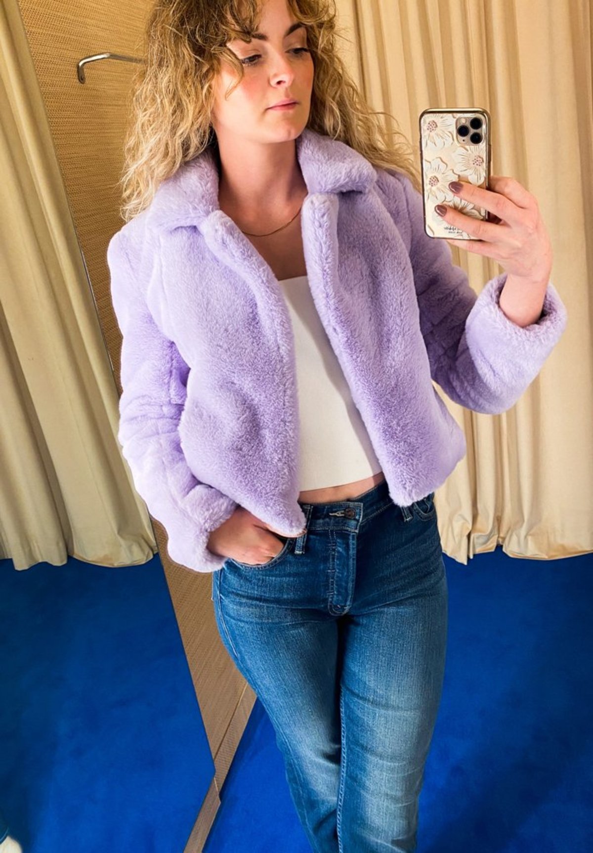 BlankNYC Faux Fur Jacket - Lilac | Garmentory