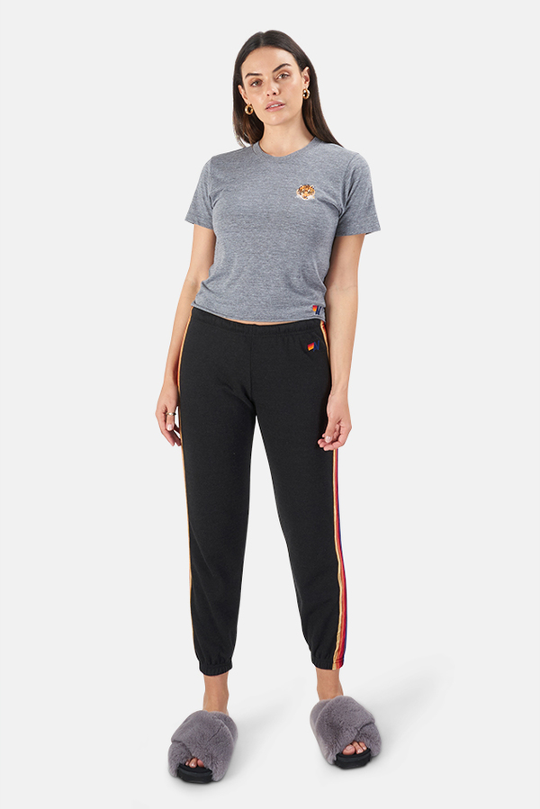 Aviator Nation Tiger Boyfriend Tee Shirt - Heather Grey | Garmentory