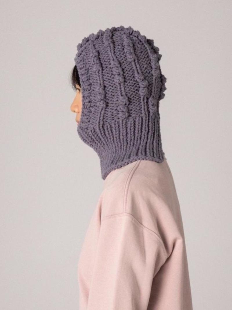 Check Ya Head Cable Knit Balaclava - Grey | Garmentory
