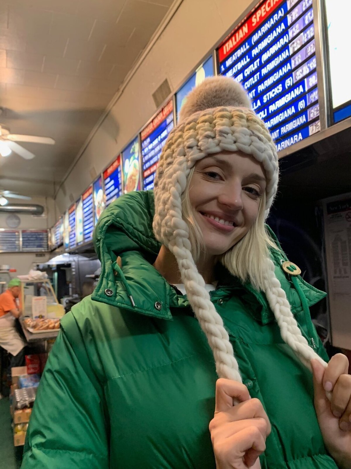 Mischa Lampert XL pom nolita one pom stripe beanies - Blush/pastel ...