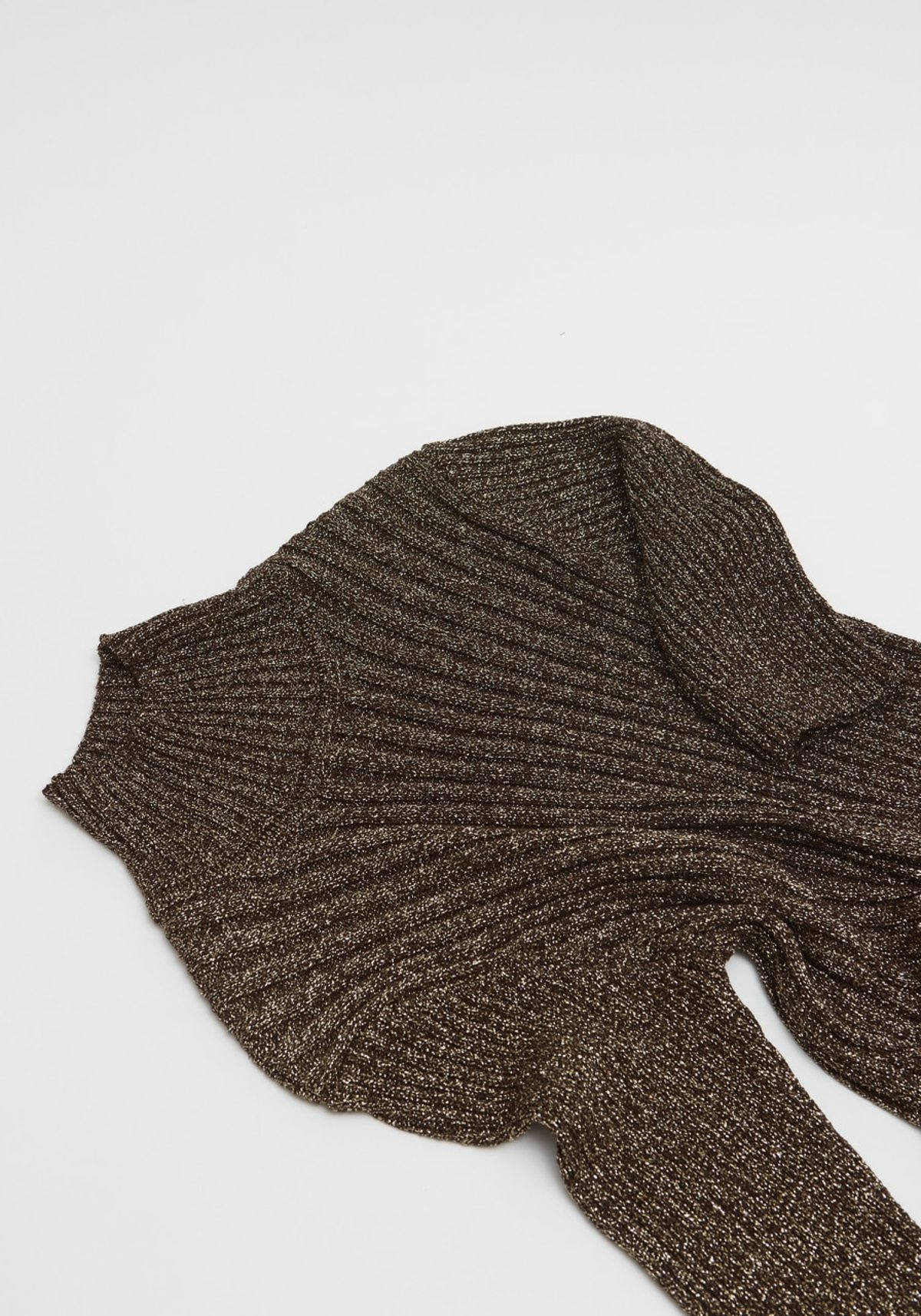 Ganni Glitter Knit Roll Neck - Brown/Bronze Glitter | Garmentory