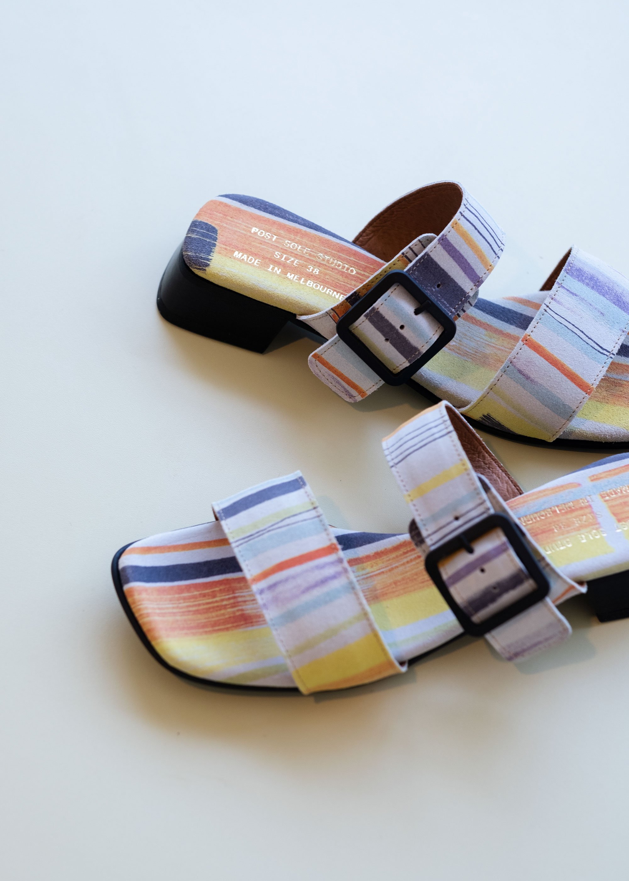 Post Sole Studio Double Up Sandal - Bright Stripe | Garmentory
