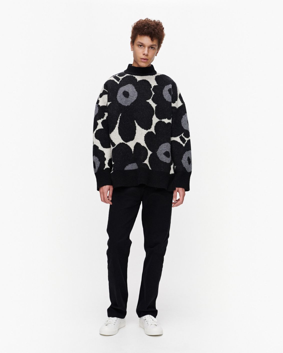 Marimekko Onnekas Unikko Sweater - Black/Grey | Garmentory