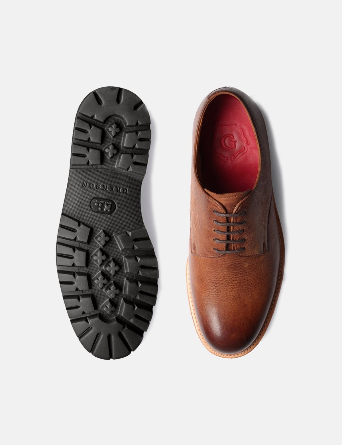 Grenson Curt Derby Washed Nubuck Shoe - Walnut | Garmentory