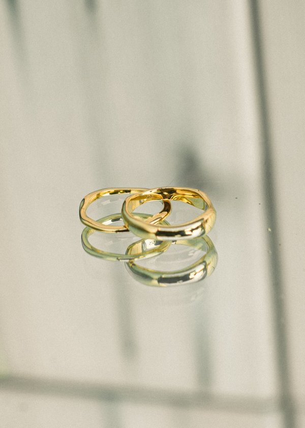 Flash Jewelry Waves Ring Set - 14k Vermeil | Garmentory