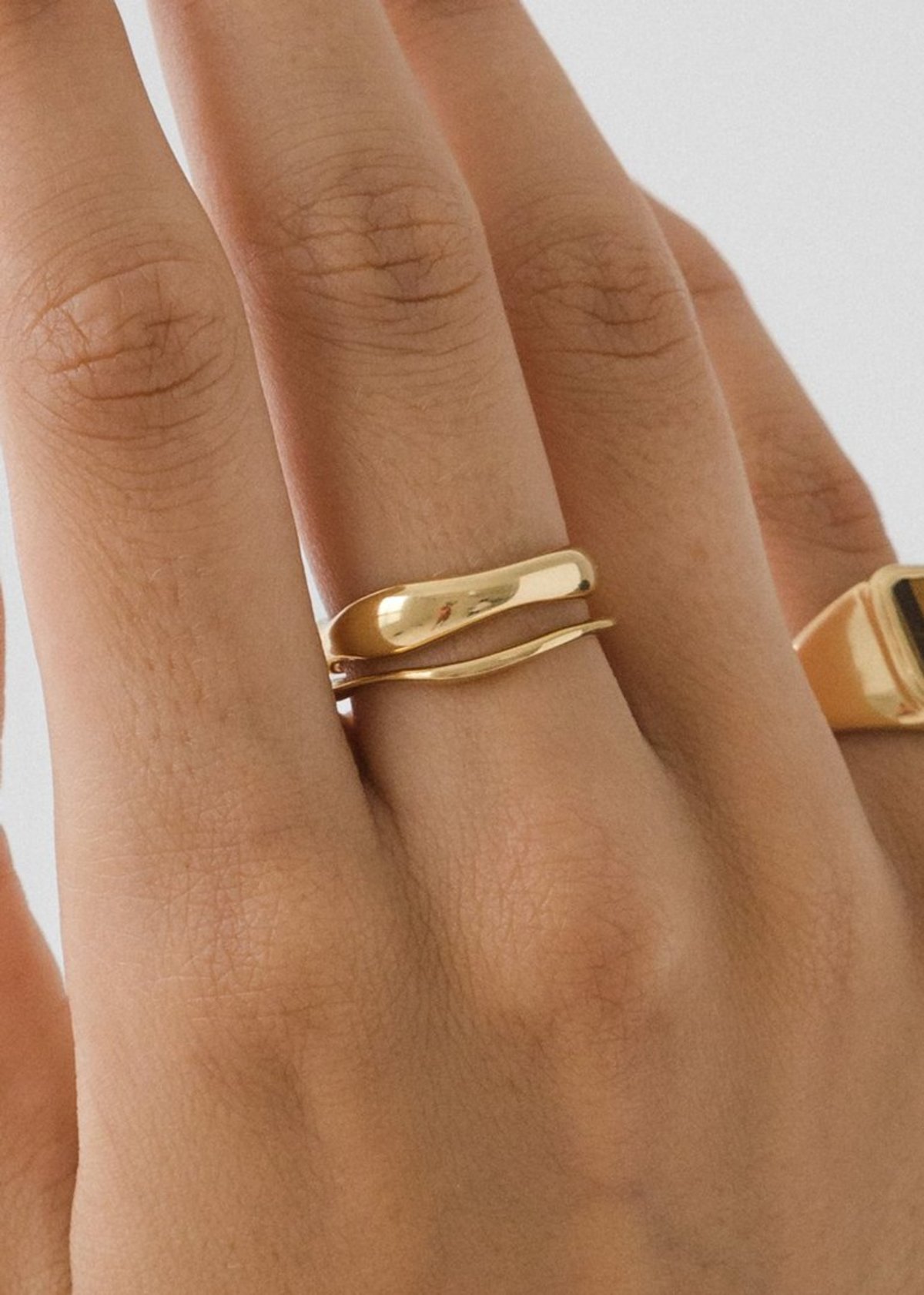 Flash Jewelry Waves Ring Set - 14k Vermeil | Garmentory