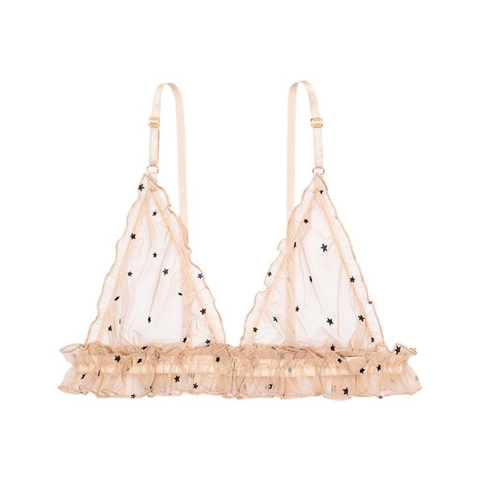 Le Petit Trou Mathilde Triangle Ruffle Bralette - Pink | Garmentory