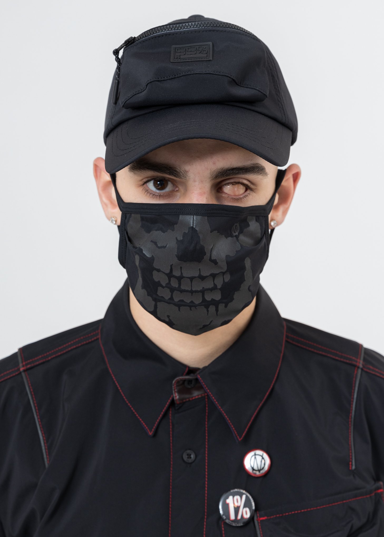 99% IS- Black Reflective Skull Mask - Black | Garmentory