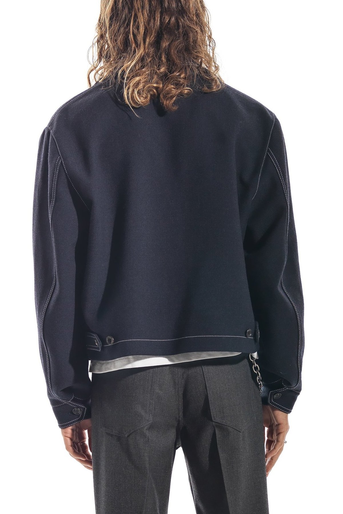 SECOND/LAYER Wool Twill Decatito Jacket - Navy | Garmentory