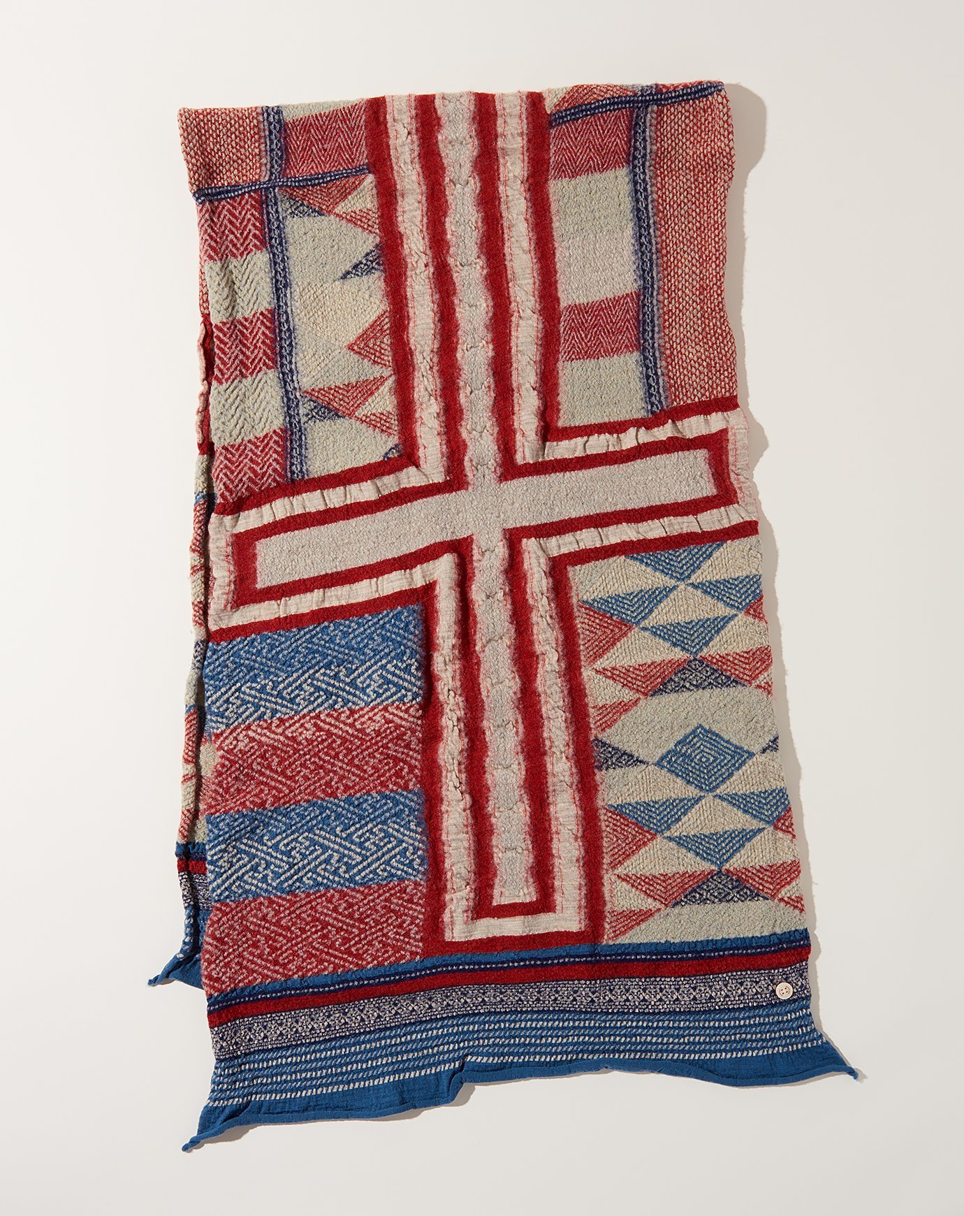 Kapital Patchwork Scarf - Red | Garmentory