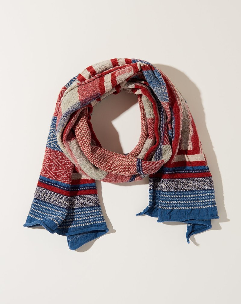 Kapital Patchwork Scarf - Red | Garmentory