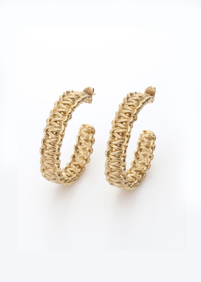 Mirit Weinstock Mizuhiki Hoops - gold | Garmentory