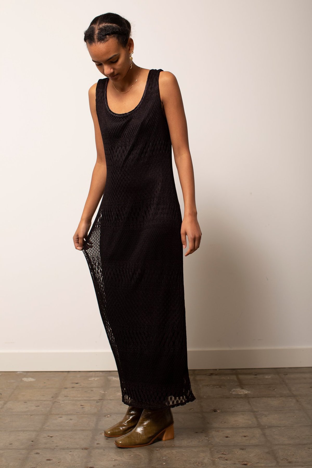 Vintage Crochet Full Length Dress - Black | Garmentory