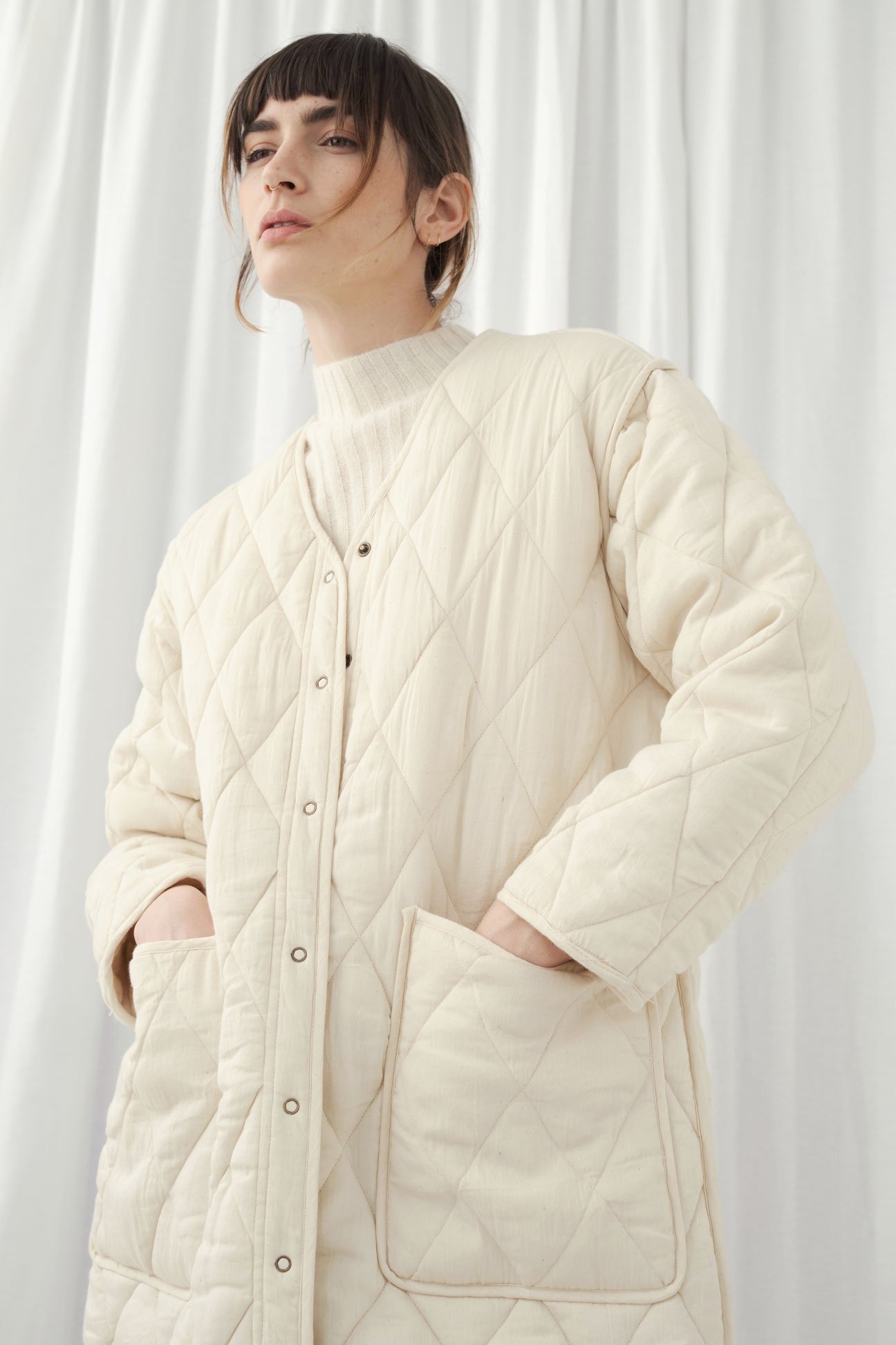 Micaela Greg Long Quilted Jacket | Garmentory