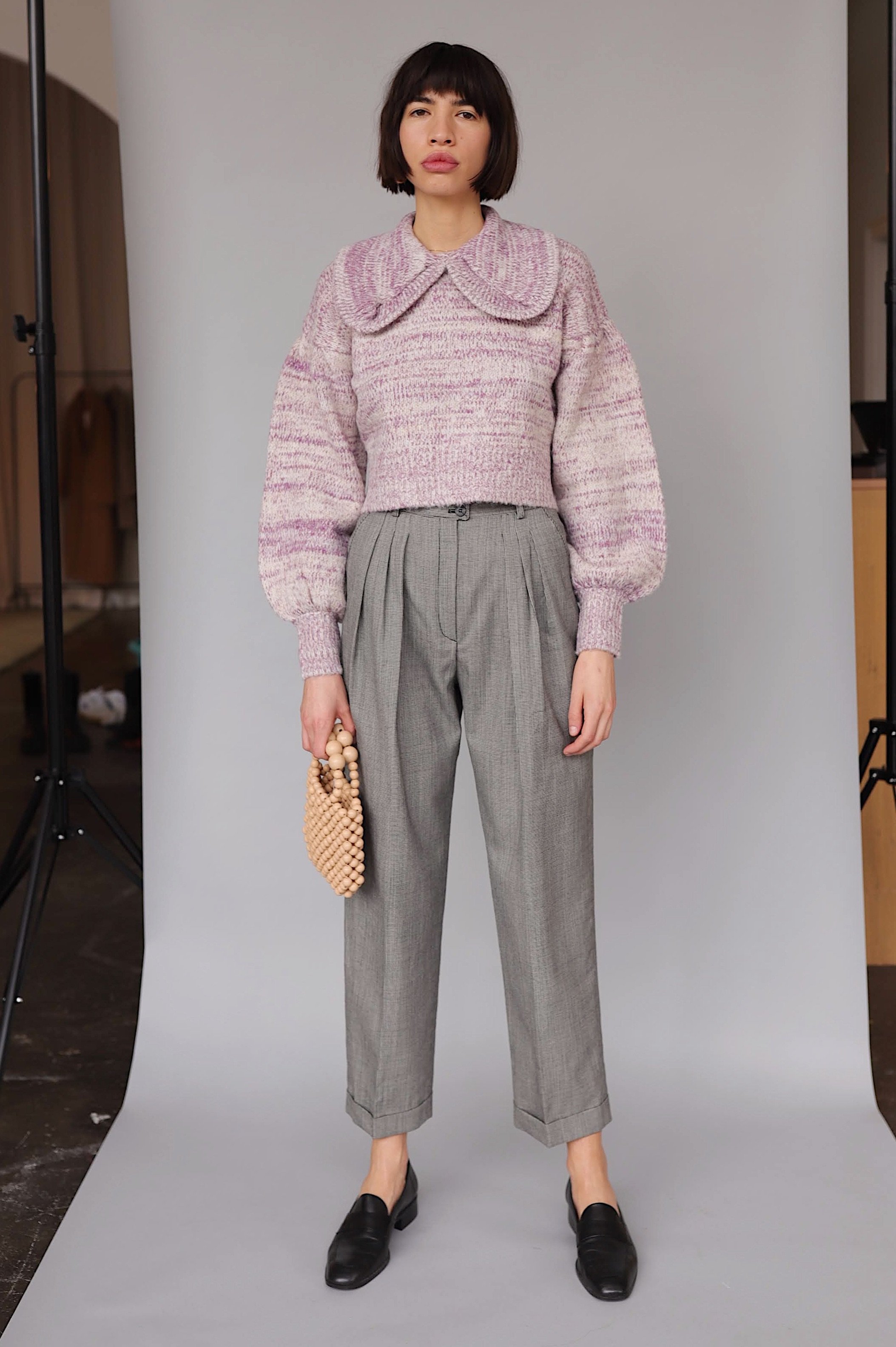 Shampoo Peter Pan Collar Knit Sweater - Berry | Garmentory