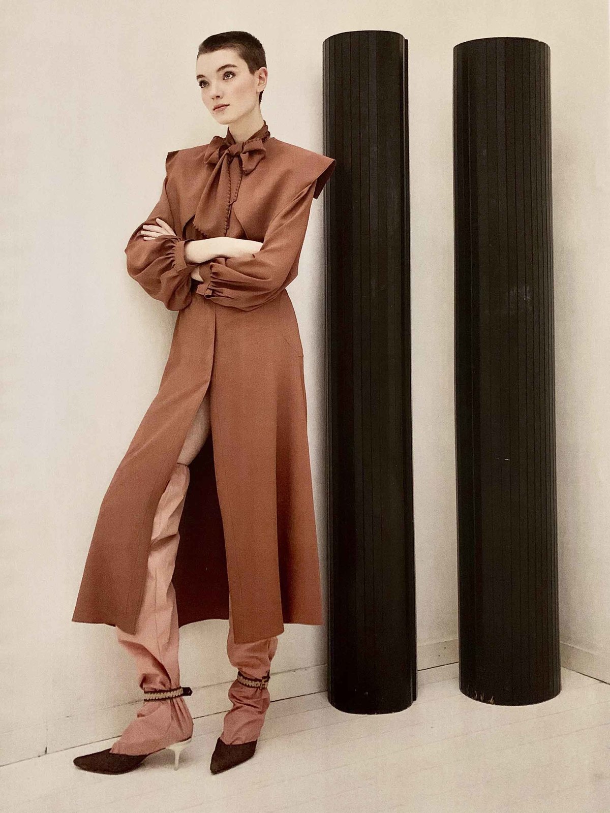 Veronique Leroy Crepe Dress in Chestnut | Garmentory