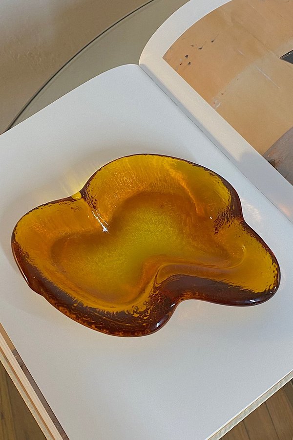 Freeform Amber Glass Ashtray | Garmentory