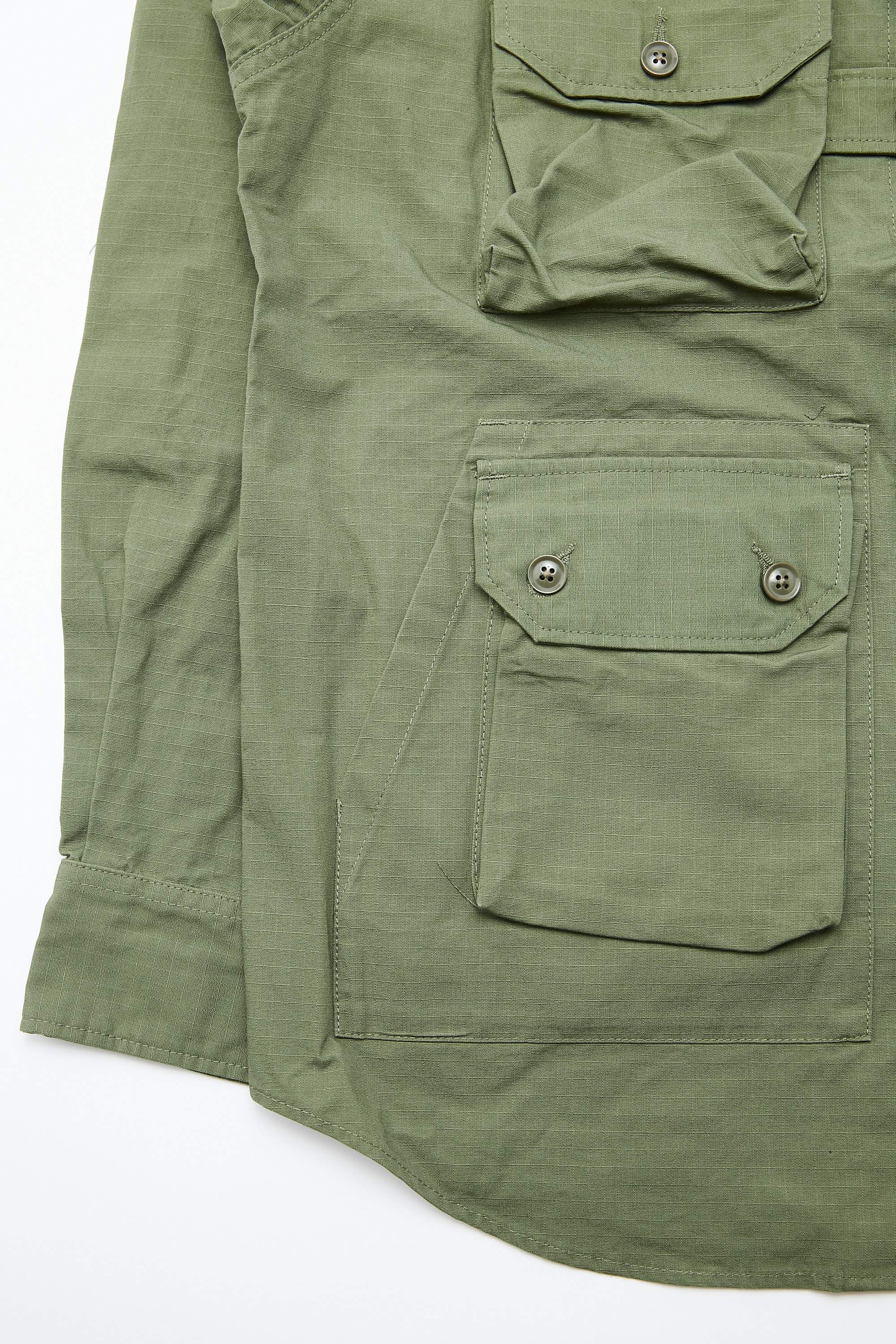 Engineered Garments Explorer Shirt Jacket - Olive Cotton Ripstop ...