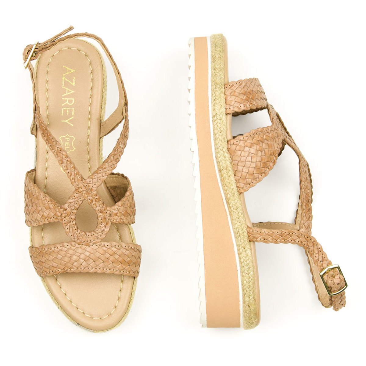 Azarey Woven Wedge Sandal - Peach | Garmentory