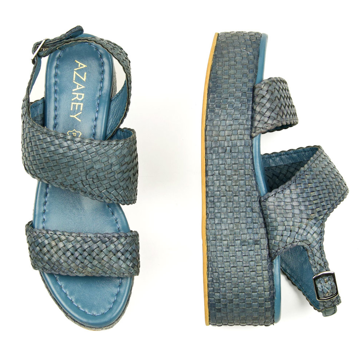 Azarey Woven Platform Sandal - Denim | Garmentory