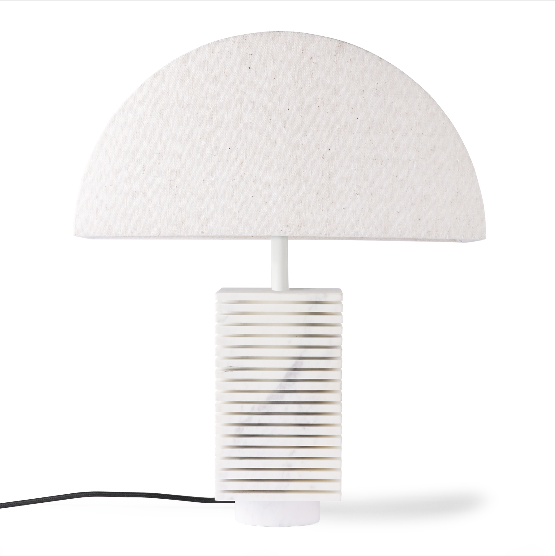 HKliving Fluted marble semi-circle shade table lamp - white | Garmentory