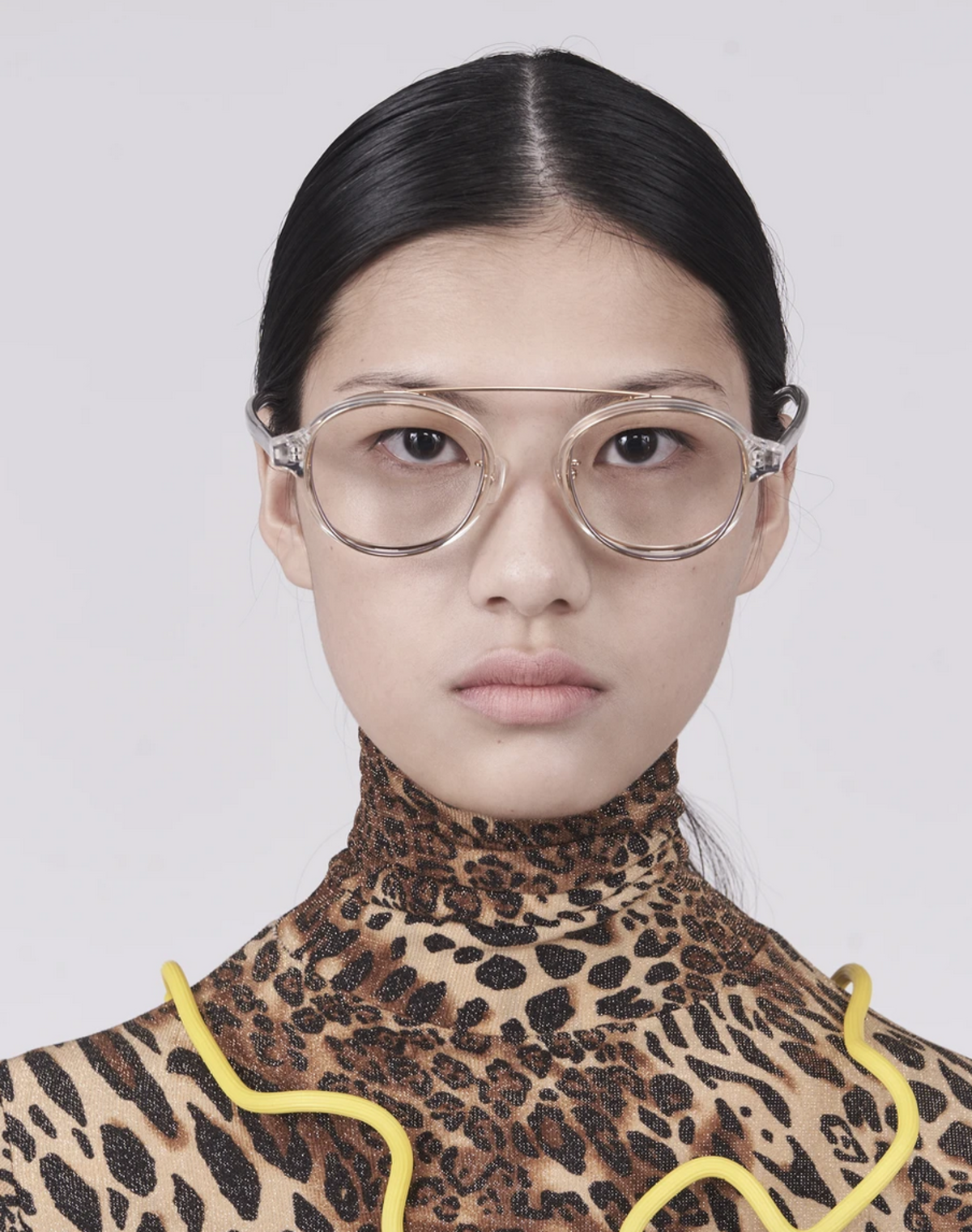 Percy Lau Rotation eyewear - Acetate White/Gold Colour | Garmentory