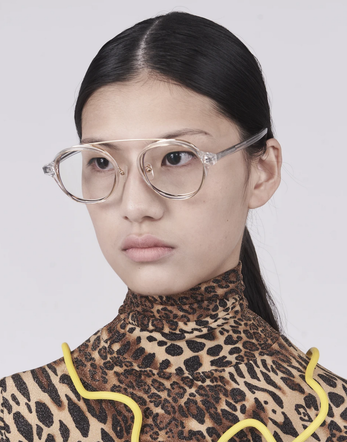 Percy Lau Rotation eyewear - Acetate White/Gold Colour | Garmentory