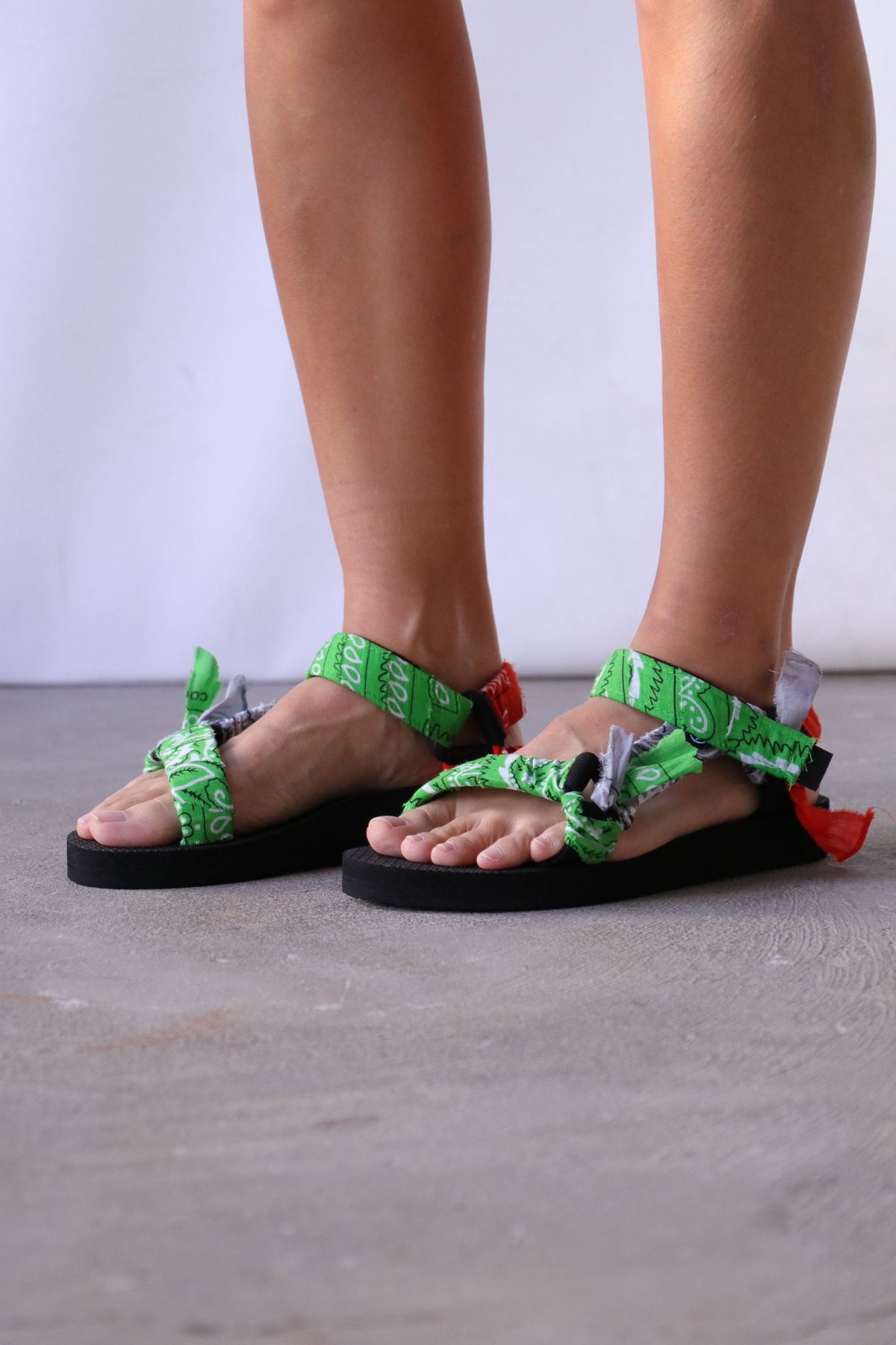 Arizona Love Trekky Mix Bandana Sandals - Green | Garmentory
