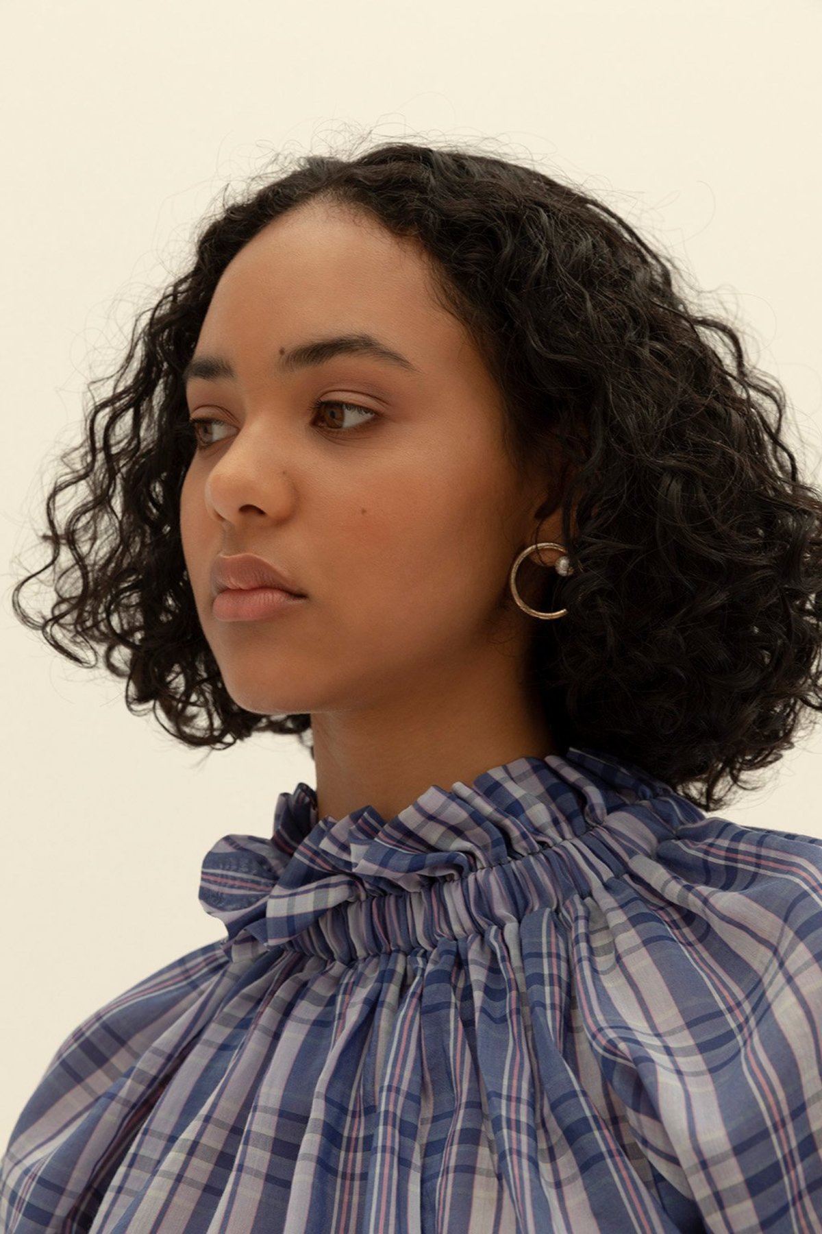 Muse the Label Alice Frill Blouse - Check | Garmentory