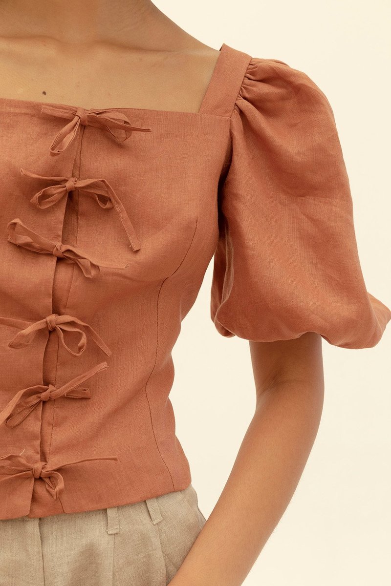 Muse the Label Josie Blouse - Caramel | Garmentory