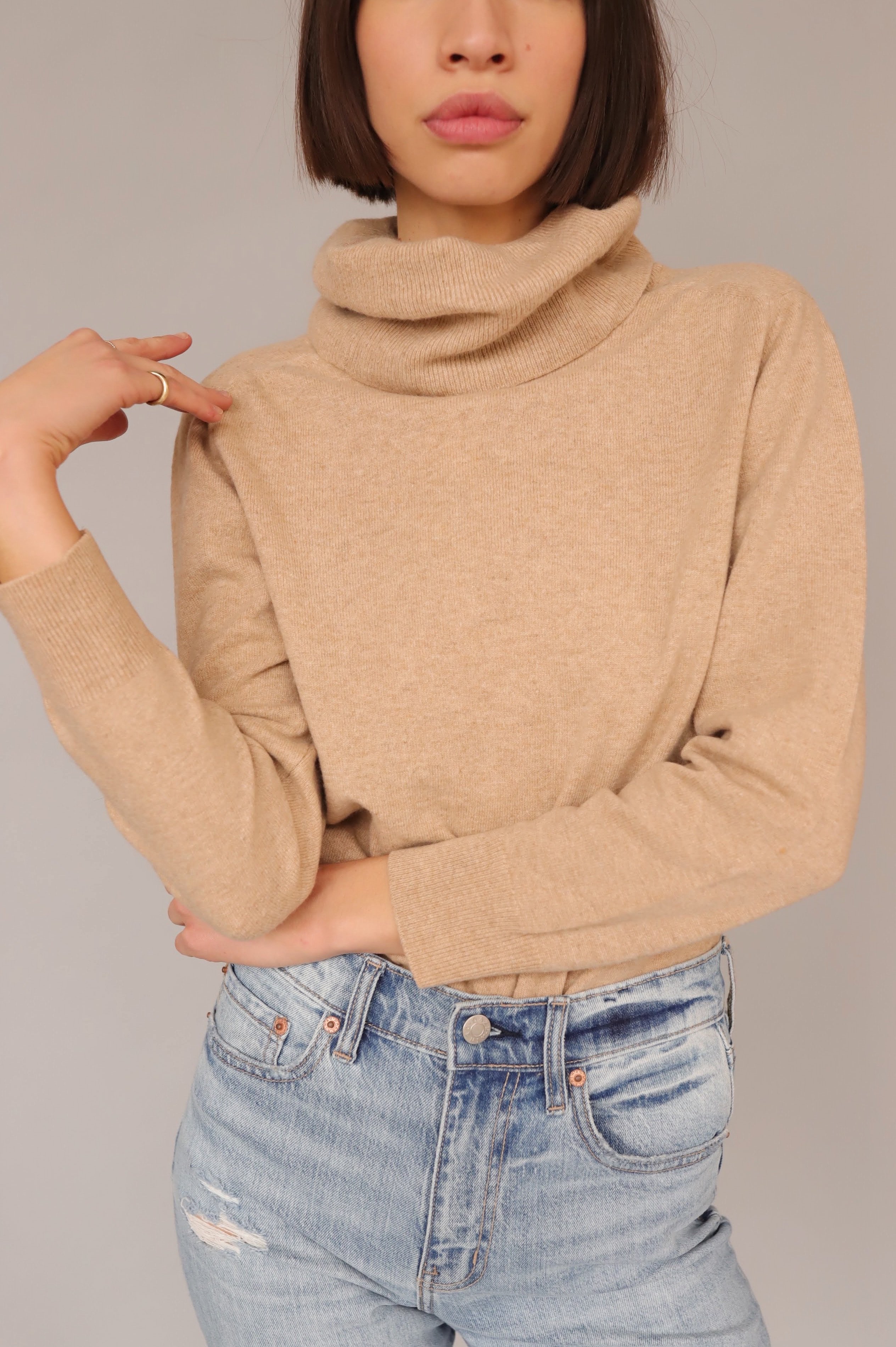 Vintage Cashmere Turtleneck - Tan | Garmentory