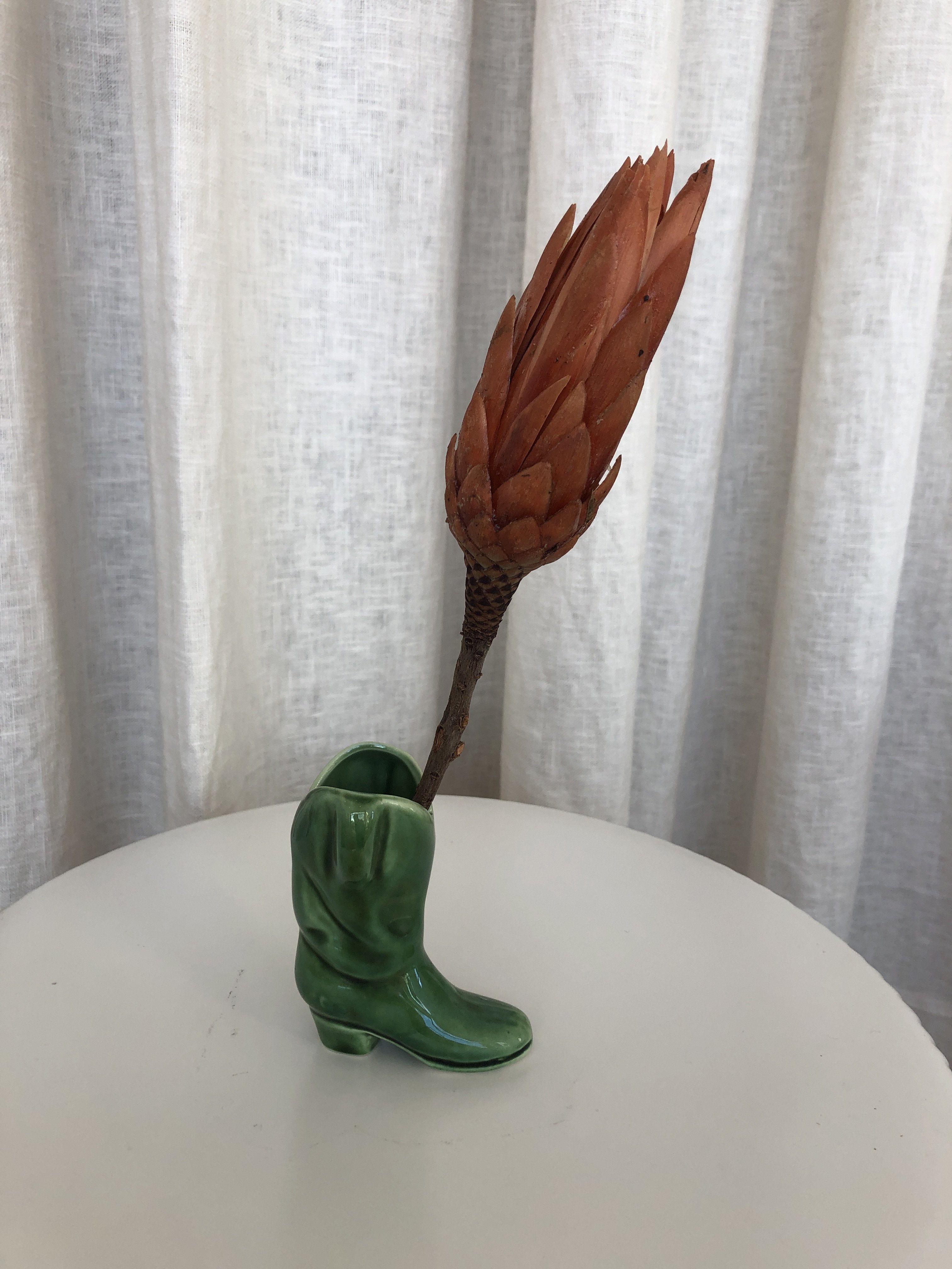 Vintage MINI COWBOY BOOT BUD VASE - GREEN | Garmentory
