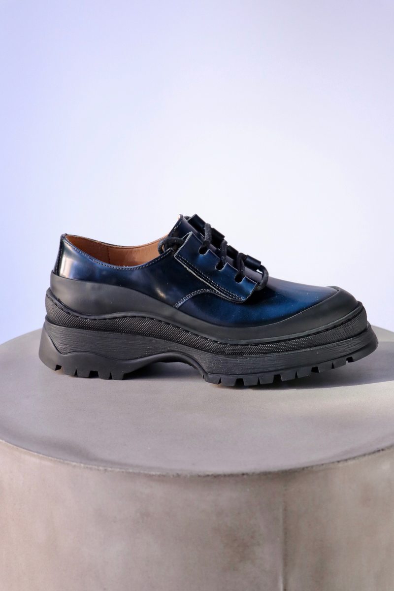 Rachel Comey Lovett Shoe - Blue Nappa Leather | Garmentory