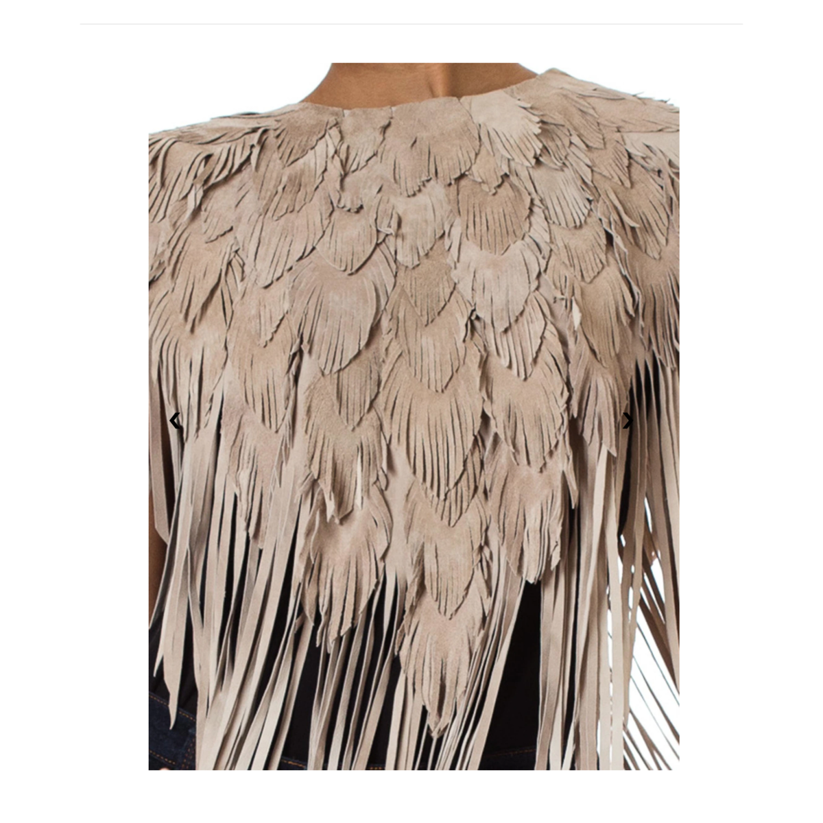 Morphew Suede Feather Leather Cape - Natural | Garmentory