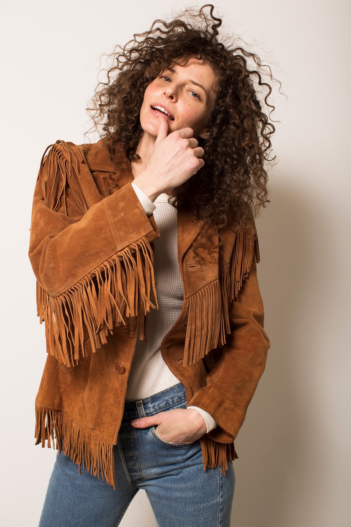 Vintage Suede Fringe Jacket - Fawn | Garmentory