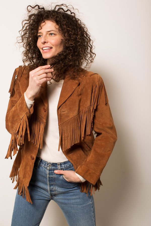 Vintage Suede Fringe Jacket - Fawn | Garmentory