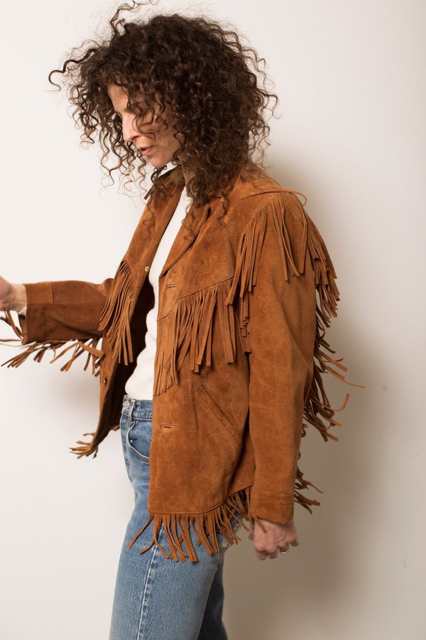 Vintage Suede Fringe Jacket - Fawn | Garmentory