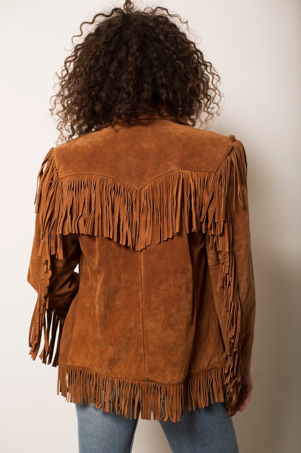 Vintage Suede Fringe Jacket - Fawn | Garmentory