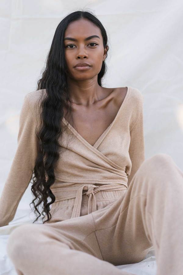 Arraei Collective Shaia Wrap Top - Sand | Garmentory