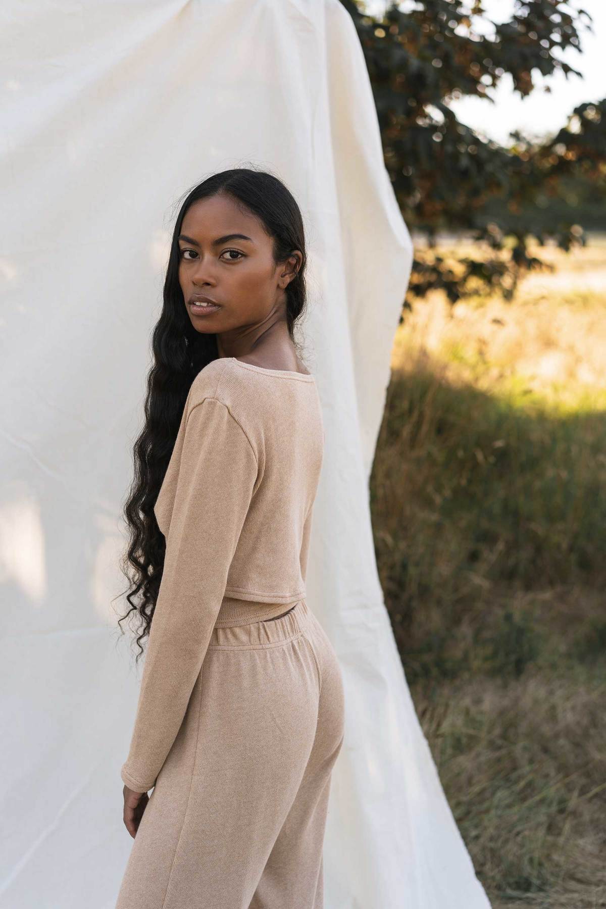 Arraei Collective Shaia Wrap Top - Sand | Garmentory