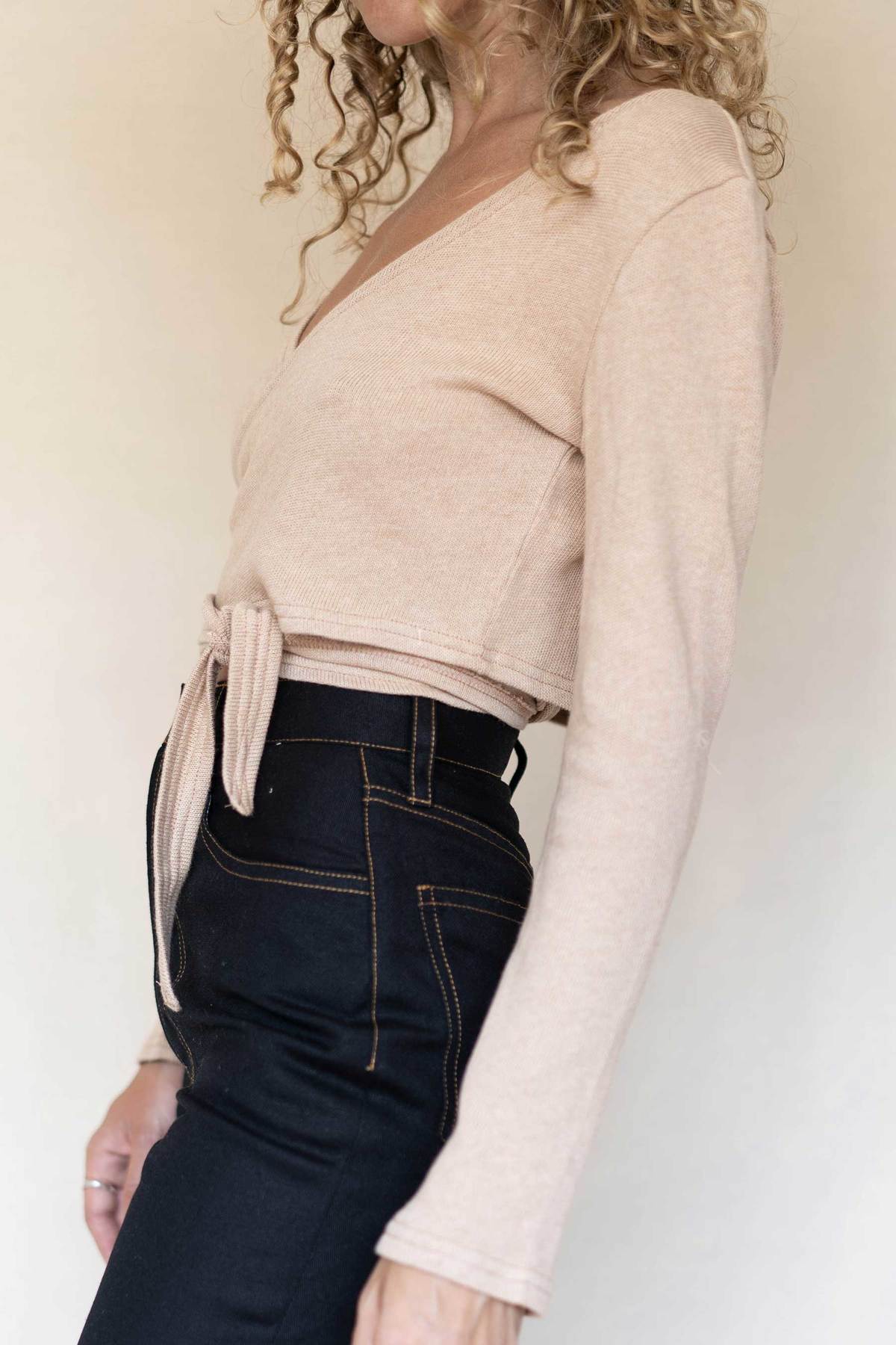Arraei Collective Shaia Wrap Top - Sand | Garmentory