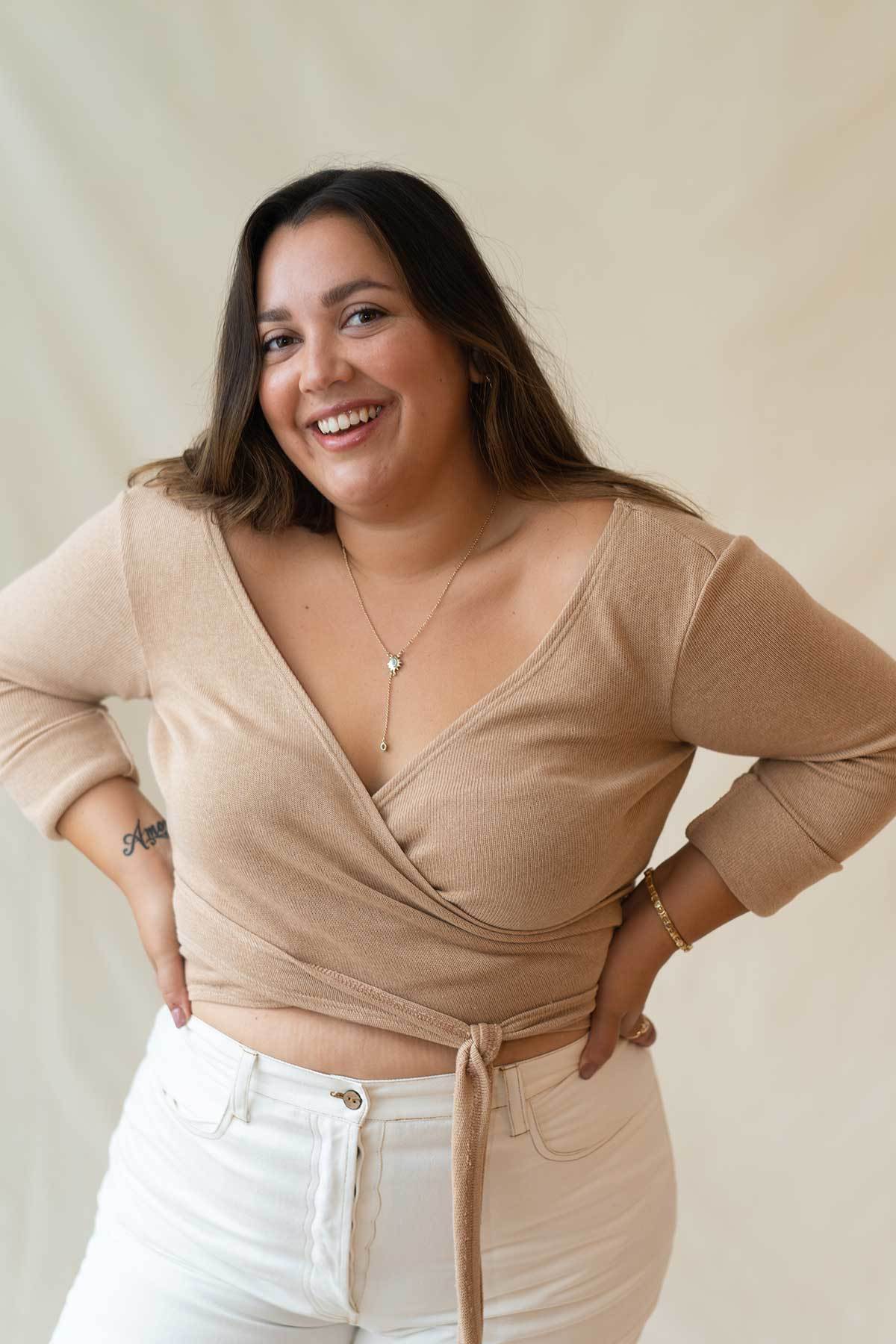 Arraei Collective Shaia Wrap Top - Sand | Garmentory